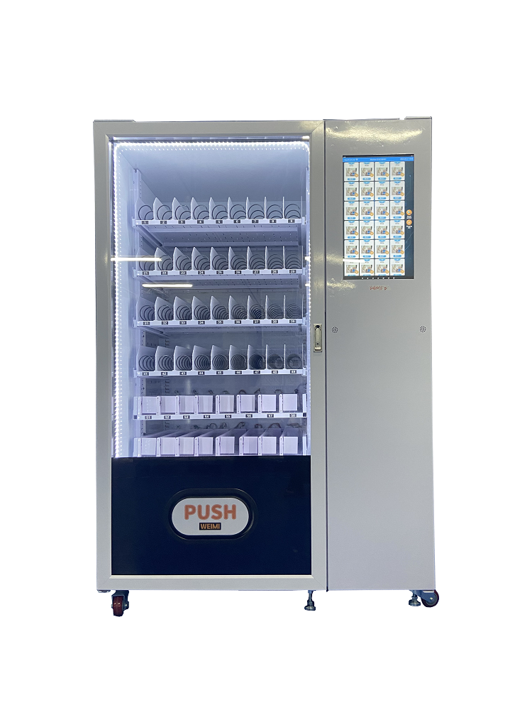 Le distributeur automatique de boissons et de snacks combiné est équipé ...